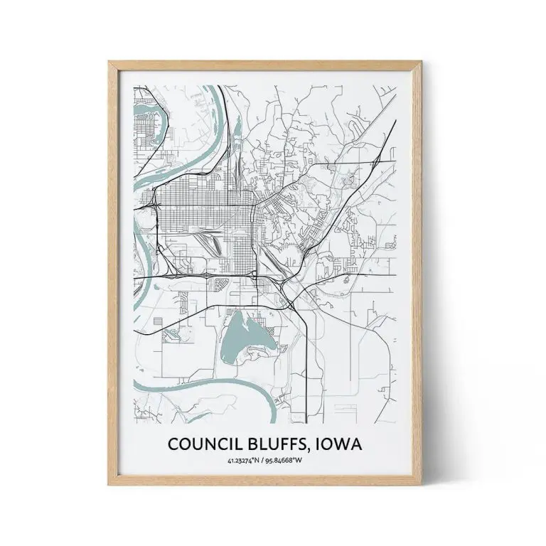 Council Bluffs Map Poster - Your City Map Art - Positive Prints