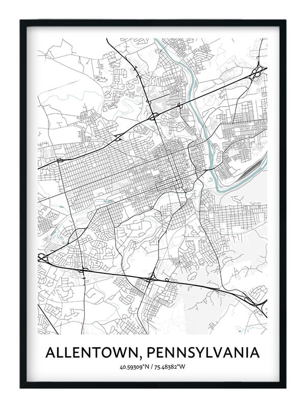 Allentown Map Poster - Your City Map Art - Positive Prints