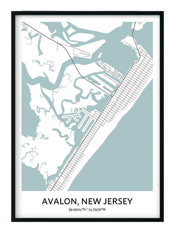 Avalon Map Poster - Your City Map Art - Positive Prints