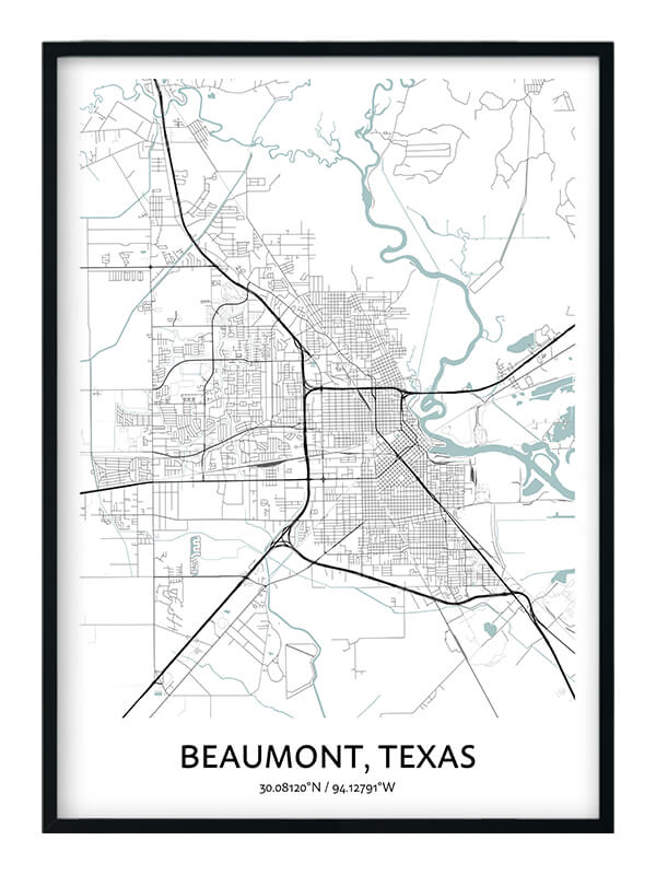 Beaumont Map Poster - Your City Map Art - Positive Prints