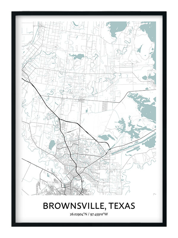 Brownsville Map Poster - Your City Map Art - Positive Prints