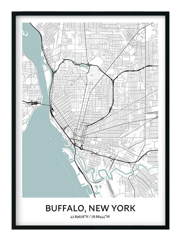 Buffalo Map Poster - Your City Map Art - Positive Prints