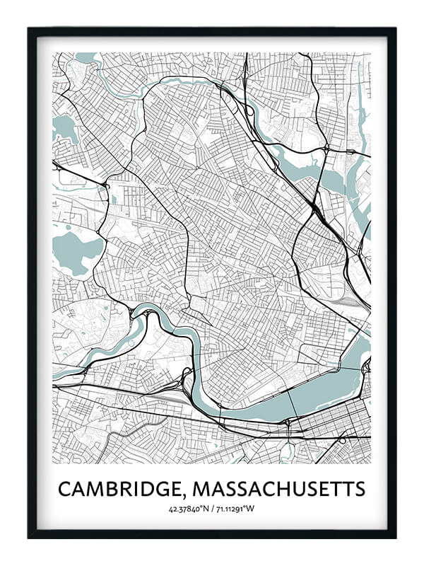 Cambridge Map Poster - Your City Map Art - Positive Prints