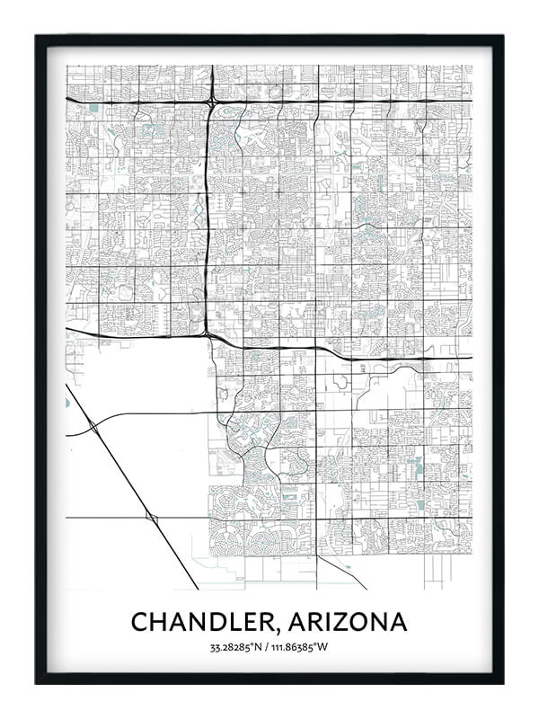 Chandler Map Poster - Your City Map Art - Positive Prints