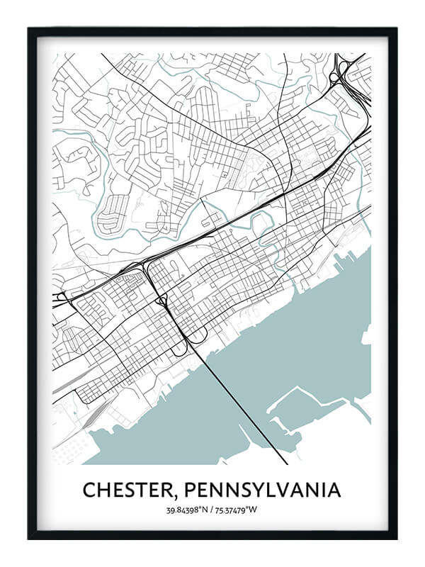 Chester Map Poster - Your City Map Art - Positive Prints