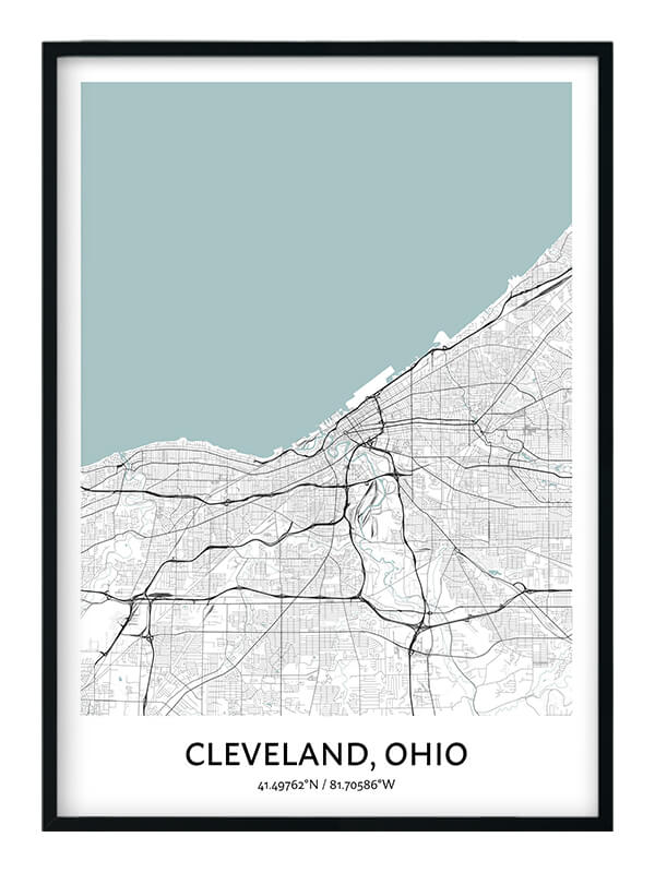 Cleveland Map Poster - Your City Map Art - Positive Prints