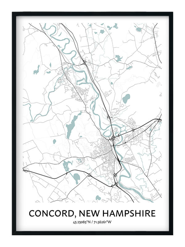 Concord Map Poster - Your City Map Art - Positive Prints