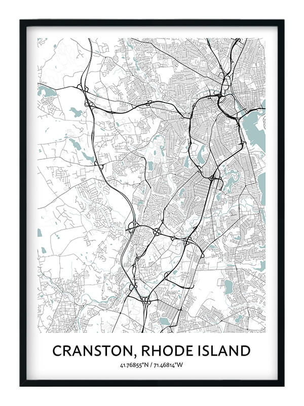 Cranston Map Poster - Your City Map Art - Positive Prints