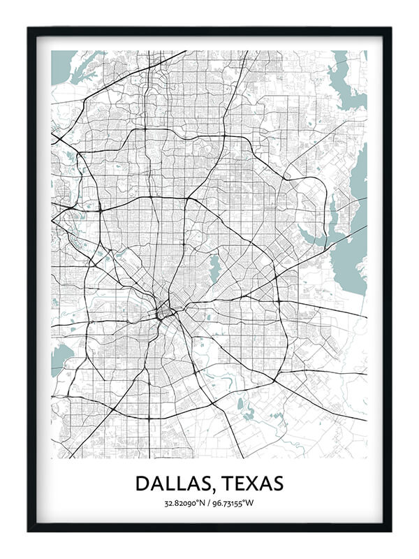 Dallas Map Poster - Your City Map Art - Positive Prints