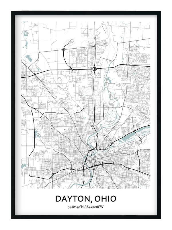 Dayton Map Poster - Your City Map Art - Positive Prints