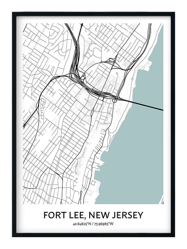 Fort Lee Map Poster - Your City Map Art - Positive Prints