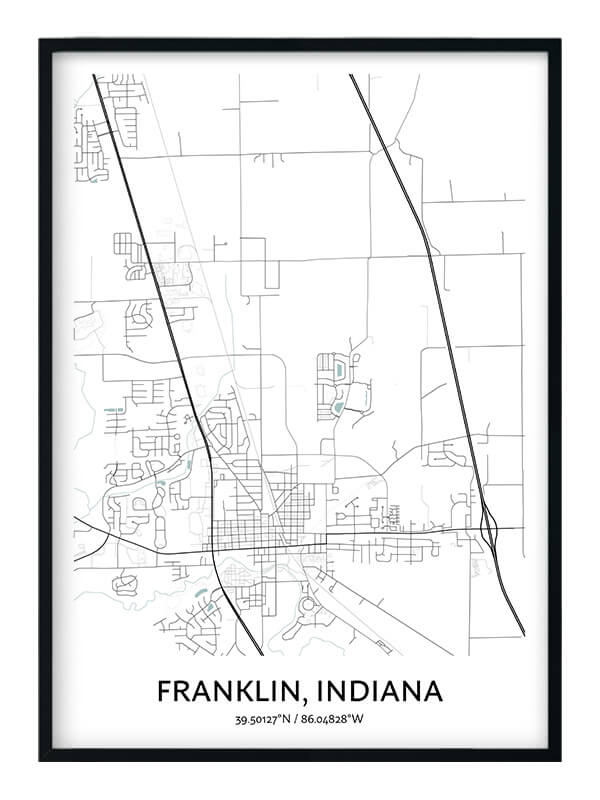 Franklin Map Poster - Your City Map Art - Positive Prints