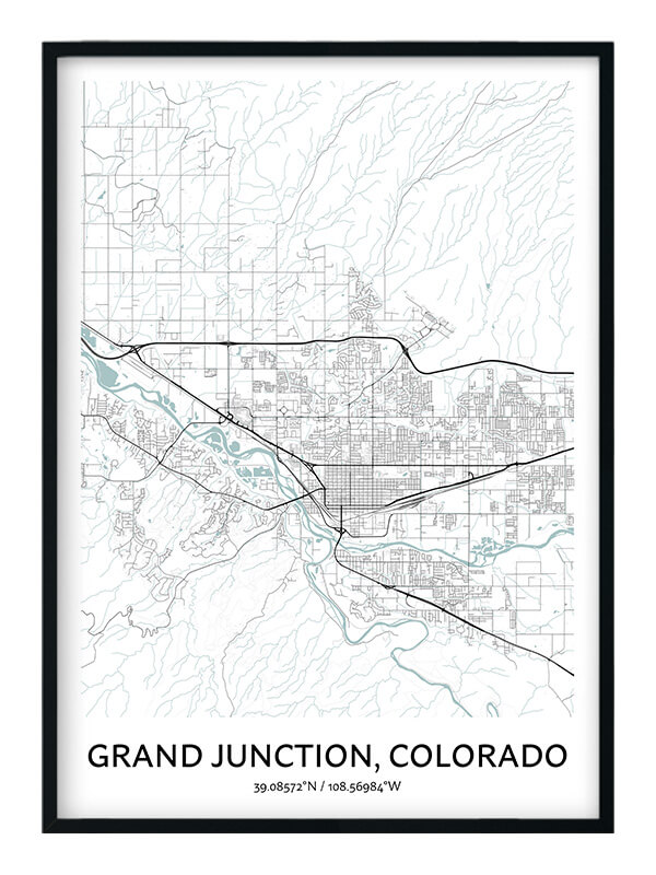 Grand Junction Map Poster - Your City Map Art - Positive Prints