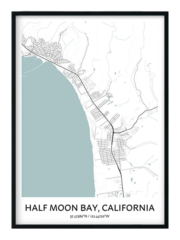 Half Moon Bay Map Poster - Your City Map Art - Positive Prints