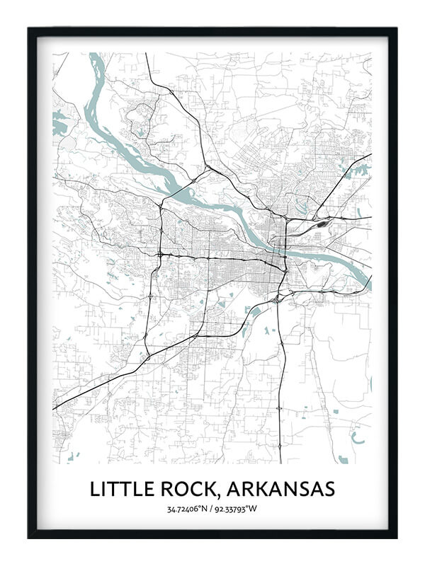 Little Rock Map Poster - Your City Map Art - Positive Prints