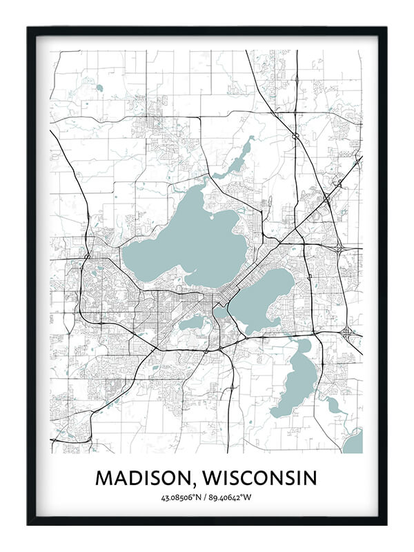 Madison Map Poster - Your City Map Art - Positive Prints