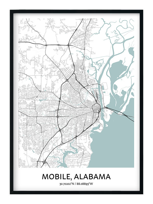 Mobile Map Poster - Your City Map Art - Positive Prints
