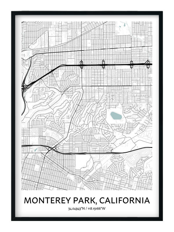 Monterey Park Map Poster - Your City Map Art - Positive Prints