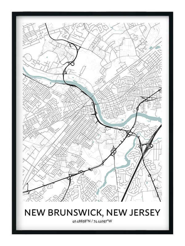 New Brunswick Map Poster - Your City Map Art - Positive Prints