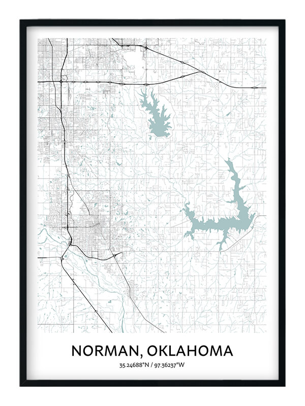 Norman Map Poster - Your City Map Art - Positive Prints