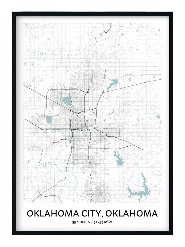 Oklahoma City Map Poster - Your City Map Art - Positive Prints