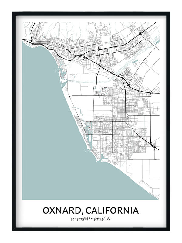 Oxnard Map Poster - Your City Map Art - Positive Prints