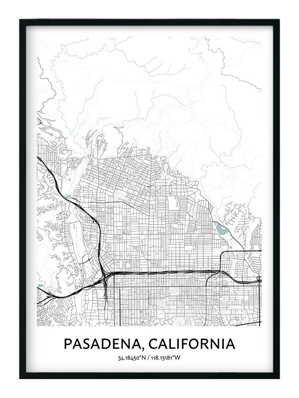 Pasadena Map Poster - Your City Map Art - Positive Prints