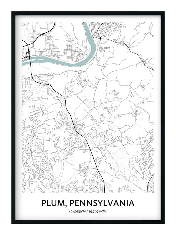 Plum Map Poster - Your City Map Art - Positive Prints