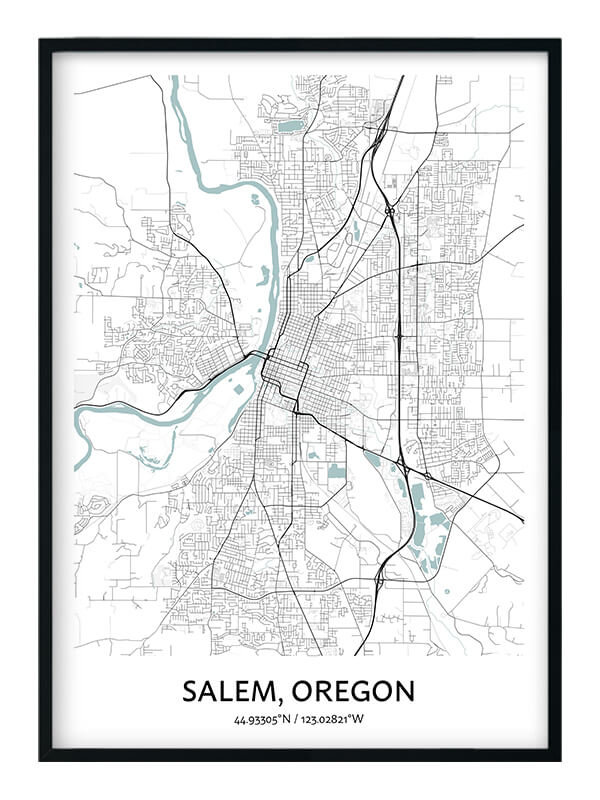 Salem Map Poster - Your City Map Art - Positive Prints