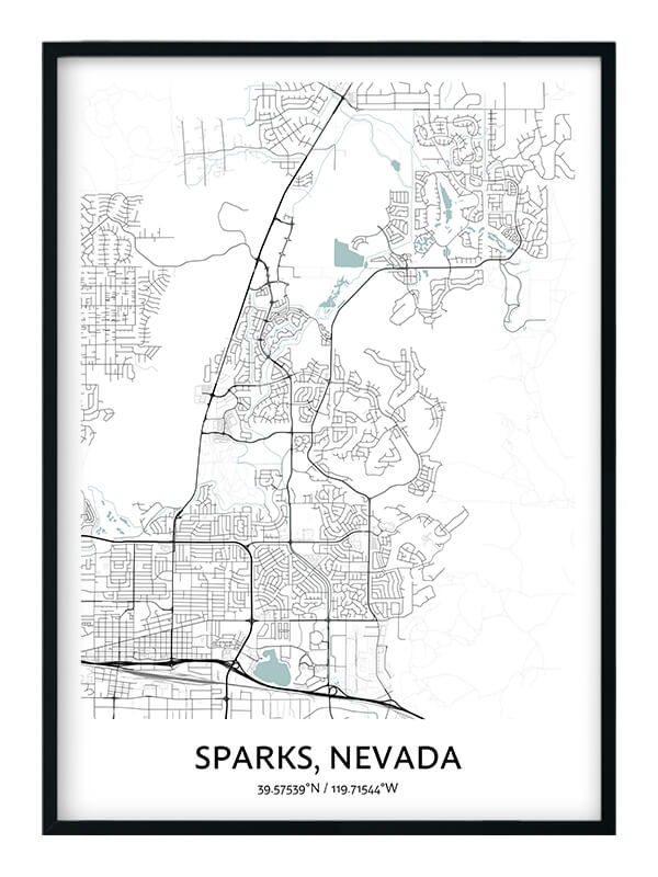 Sparks Map Poster - Your City Map Art - Positive Prints