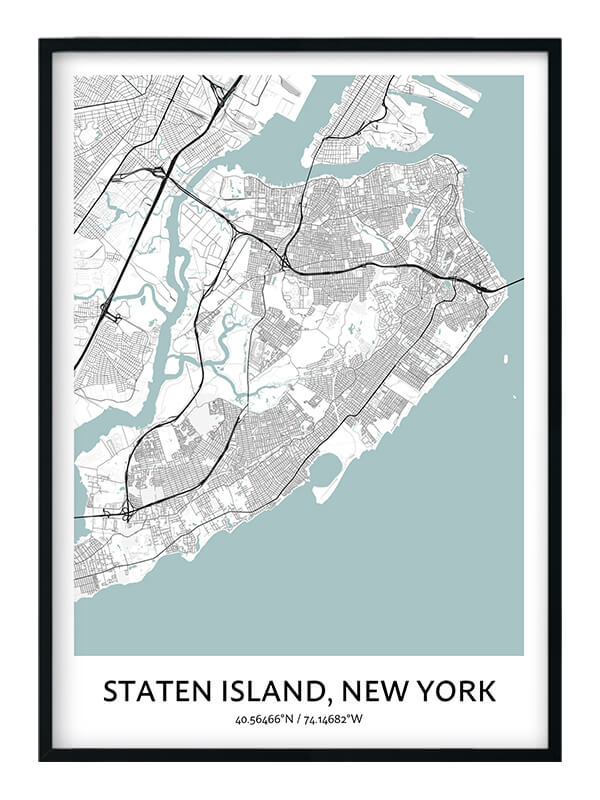 Staten Island Map Poster - Your City Map Art - Positive Prints