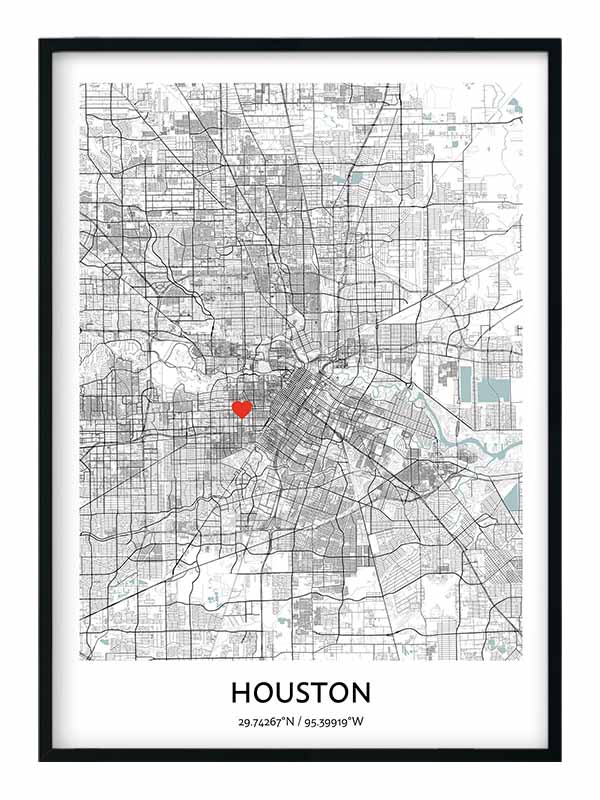 Houston Map Poster - Your City Map Art - Positive Prints