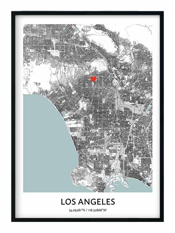Los Angeles Map Poster - Your City Map Art - Positive Prints