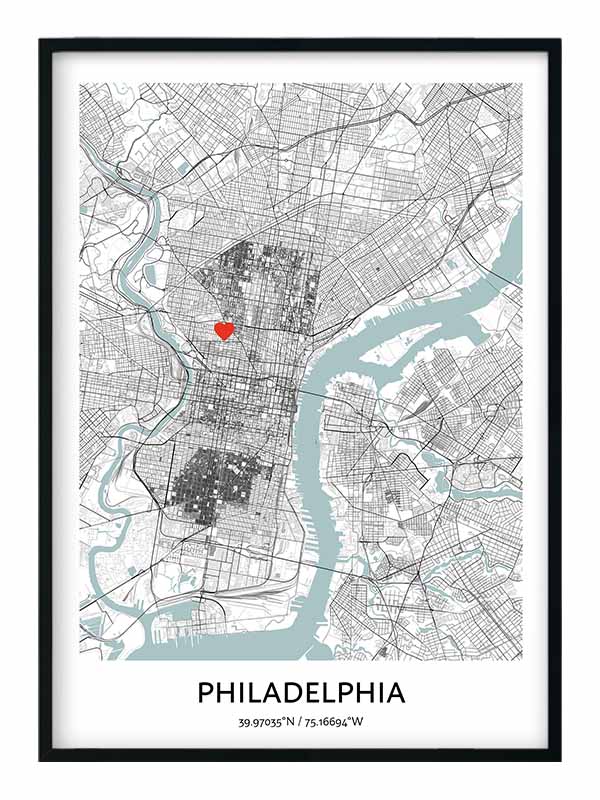 Philadelphia Map Poster - Your City Map Art - Positive Prints