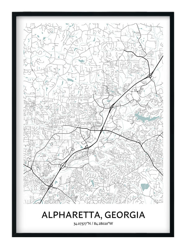 Alpharetta Map Poster - Your City Map Art - Positive Prints