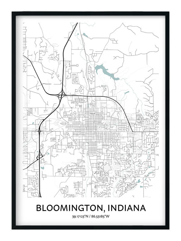 Bloomington Map Poster - Your City Map Art - Positive Prints
