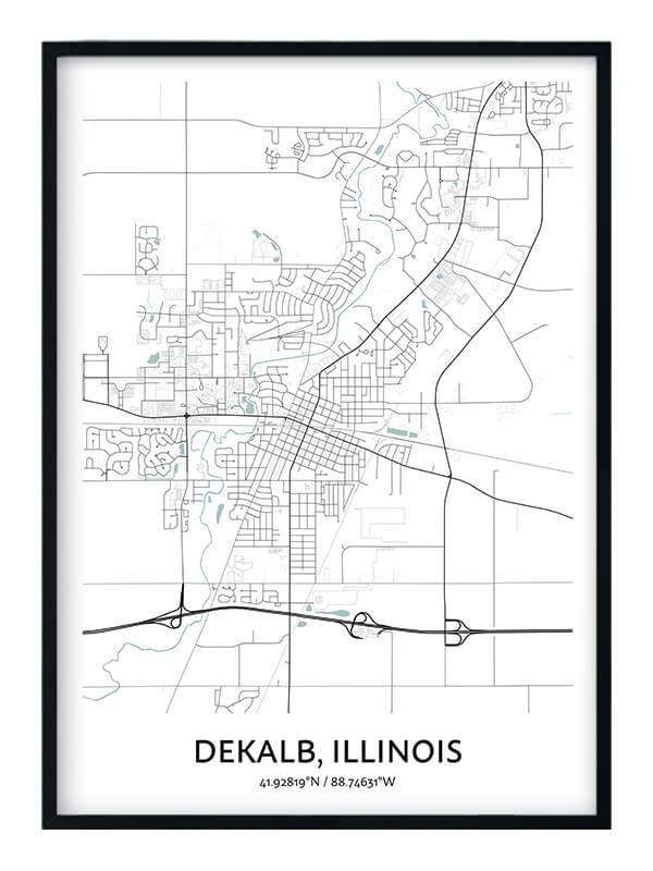 Dekalb Map Poster - Your City Map Art - Positive Prints