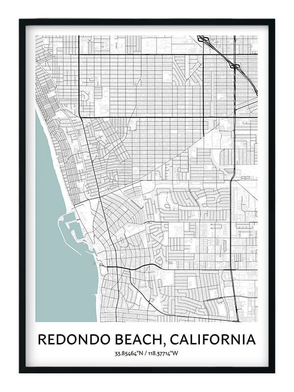 Redondo Beach Map Poster - Your City Map Art - Positive Prints