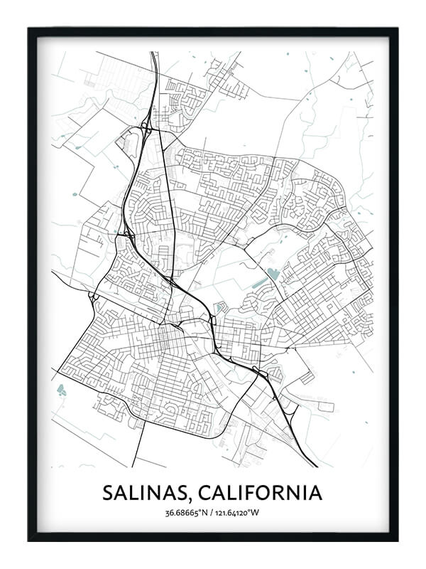 Salinas Map Poster - Your City Map Art - Positive Prints