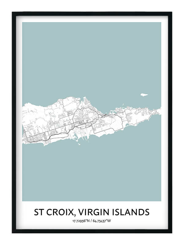 St Croix Map Poster - Your City Map Art - Positive Prints