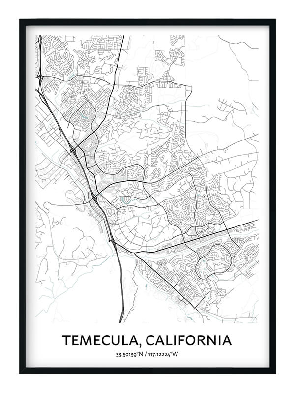 Temecula Map Poster - Your City Map Art - Positive Prints