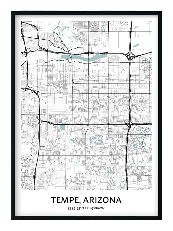 Tempe Map Poster - Your City Map Art - Positive Prints