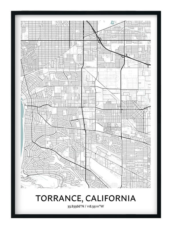 Torrance Map Poster - Your City Map Art - Positive Prints