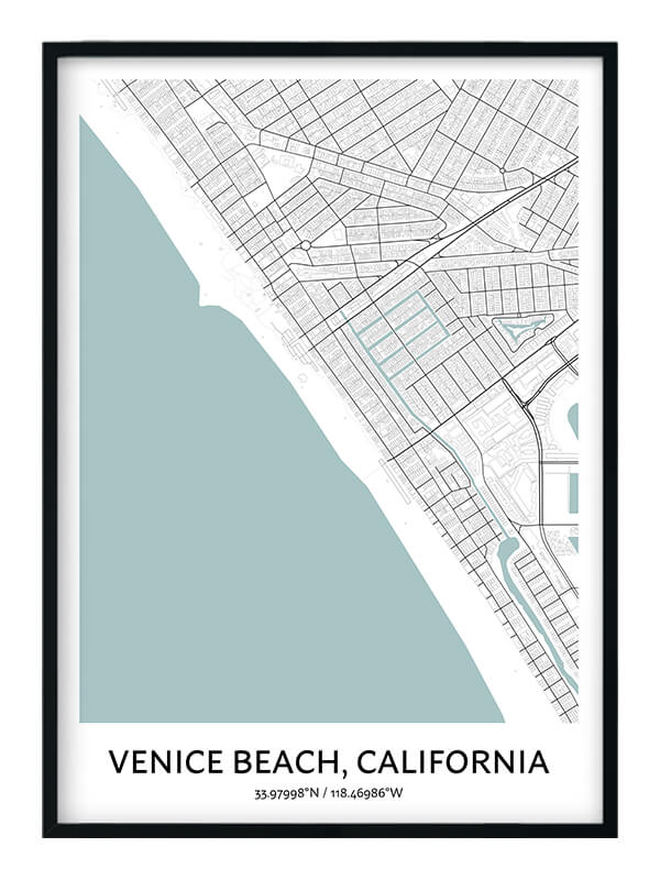Venice Beach Map Poster - Your City Map Art - Positive Prints