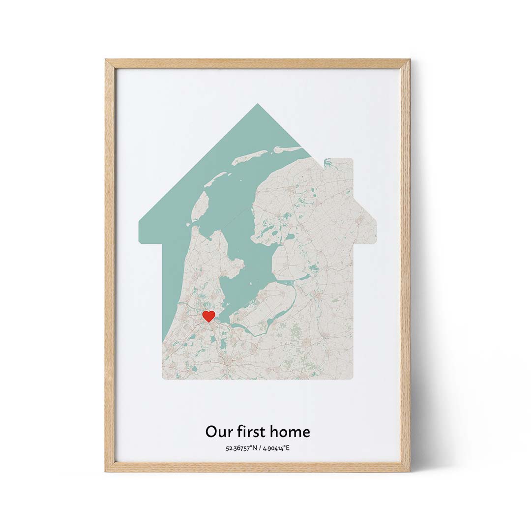 Our First Home Map - Custom Housewarming Gift - Positive Prints