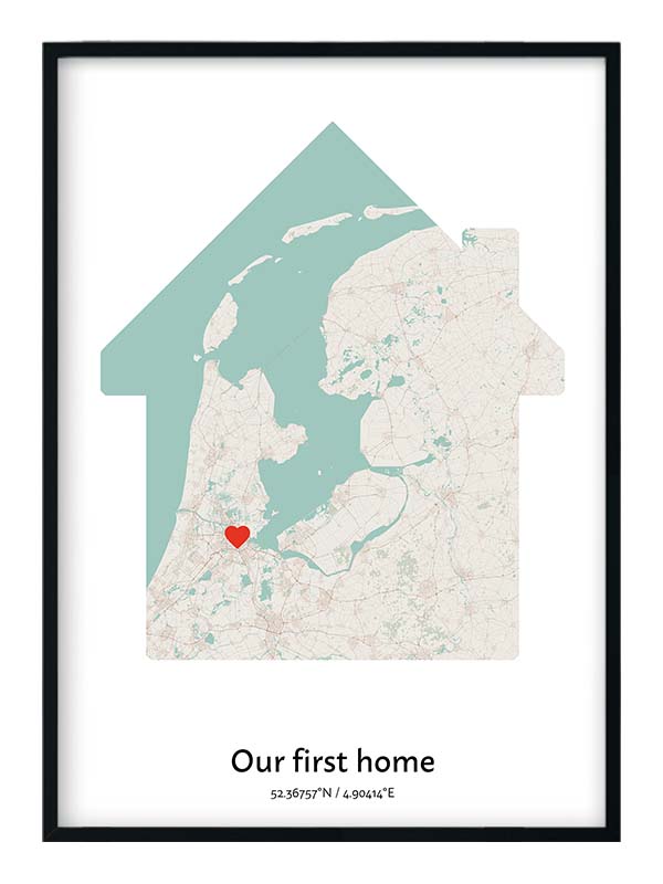 Our First Home Map - Custom Housewarming Gift - Positive Prints