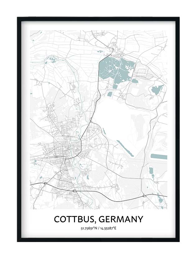 Cottbus Map Poster - Your City Map Art - Positive Prints