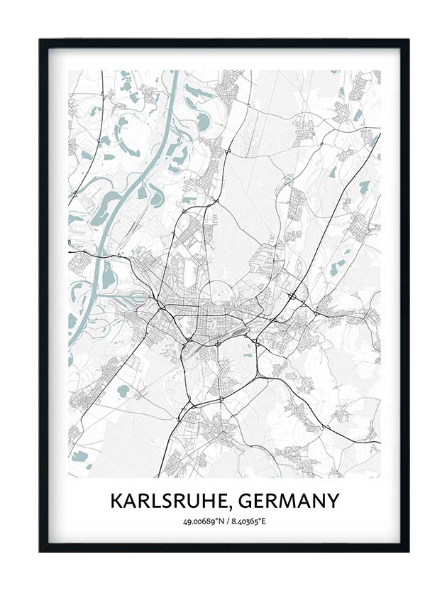 Karlsruhe Map Poster - Your City Map Art - Positive Prints