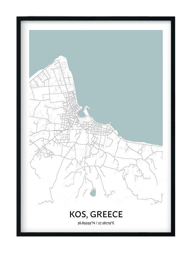 Kos Map Poster - Your City Map Art - Positive Prints