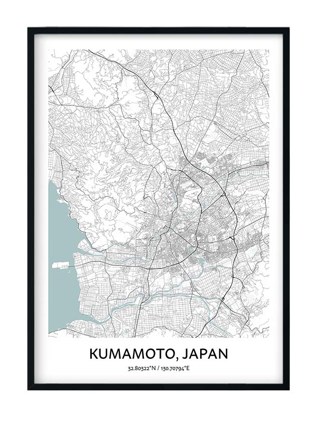 Kumamoto Map Poster - Your City Map Art - Positive Prints